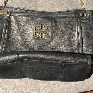 Tory Burch Bags | Tory Butch Black Leather Reva Clutch With Chain ...